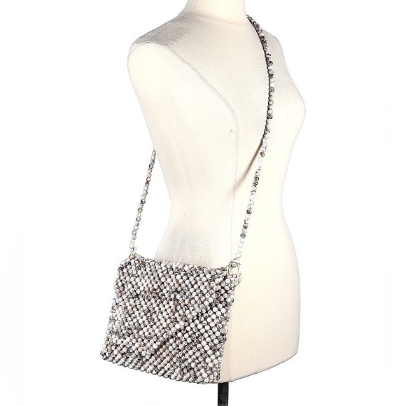 Anthropologie | Bags | Nwot Rachel Ashwell Marble Beaded Purse For ...